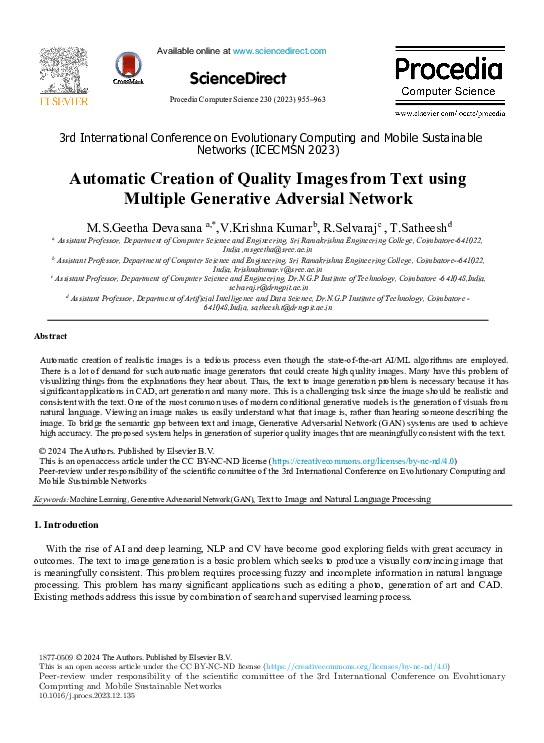 Pdf Automatic Creation Of Quality Images From Text Using Multiple Generative Adversial Network