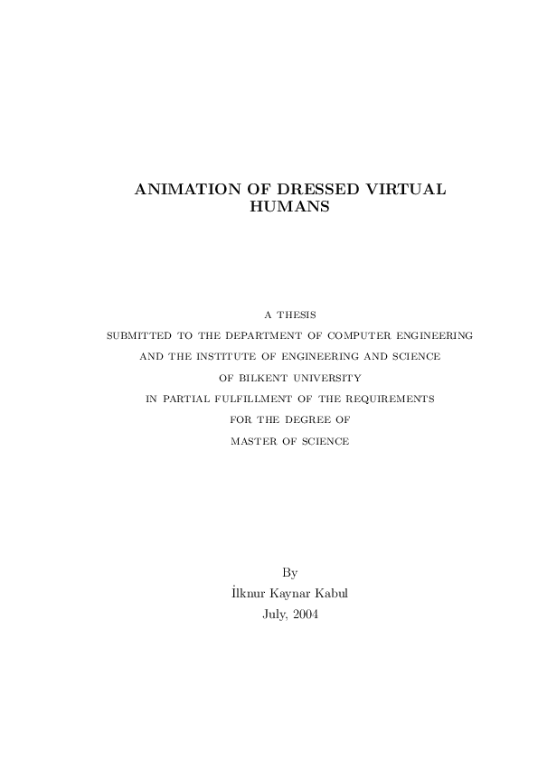 (PDF) Animation of dressed virtual humans