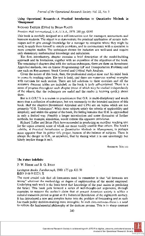 (PDF) Using Operational Research -- A Practical Introduction to ...