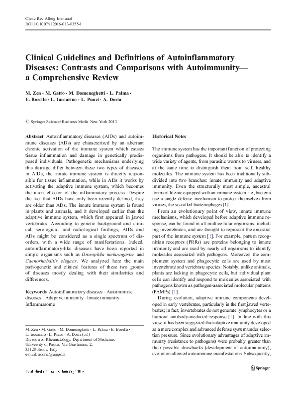 (PDF) Clinical Guidelines and Definitions of Autoinflammatory Diseases ...