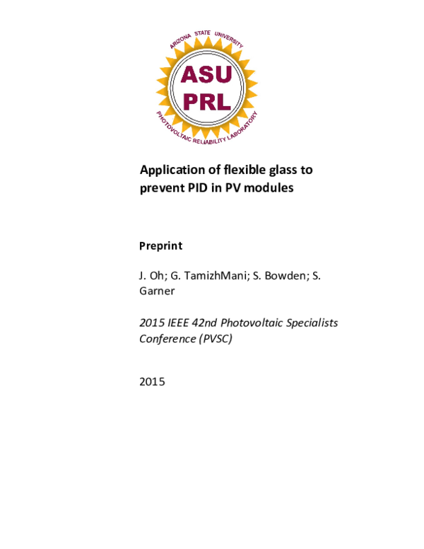 (PDF) Application of flexible glass to prevent PID in PV modules