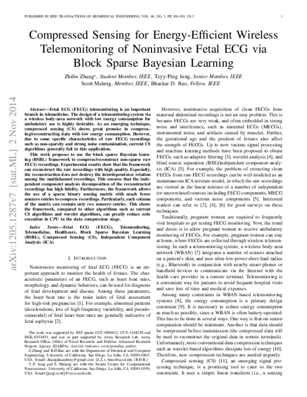 (PDF) Low Energy Wireless Body-Area Networks for Fetal ECG Telemonitoring via the Framework of ...