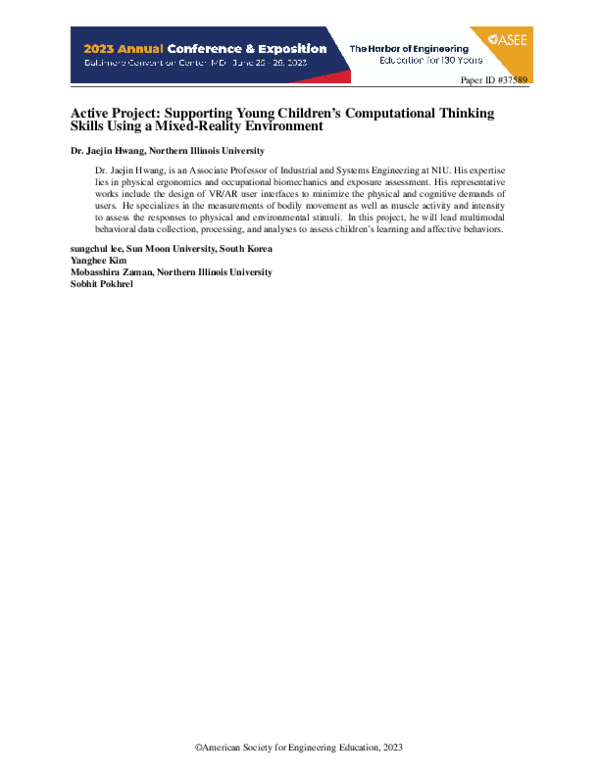 (PDF) Active Project: Supporting Young Children’s Computational Thinking Skills Using a Mixed ...