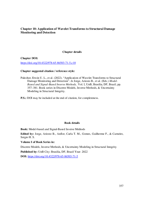 (PDF) Application of Wavelet Transforms to Structural Damage Monitoring and Detection