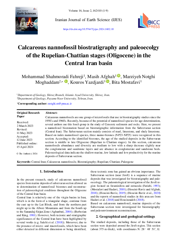 (PDF) Calcareous nannofossil biostratigraphy and paleoecolgy of the ...