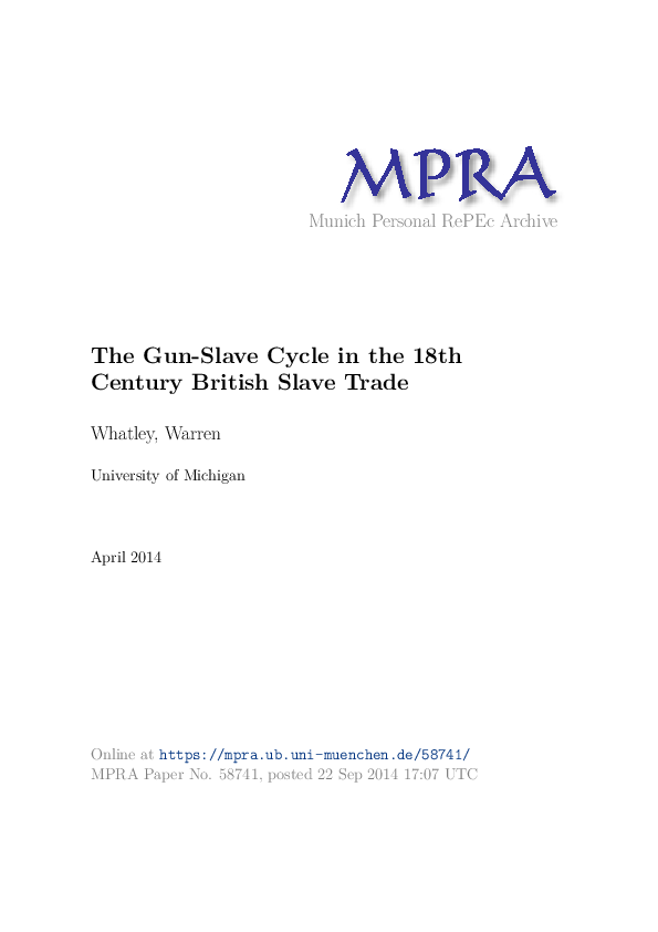 (PDF) The Gun-Slave Cycle in the 18th Century British Slave Trade