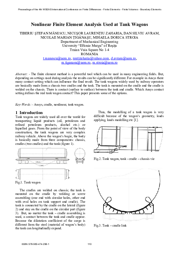 (PDF) Nonlinear finite element analysis used at tank wagons
