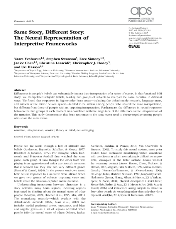 (PDF) Same Story, Different Story