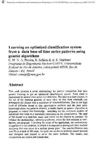 (PDF) Learning An Optimized Classification SystemFrom A Data Base Of Time Series Patterns ...