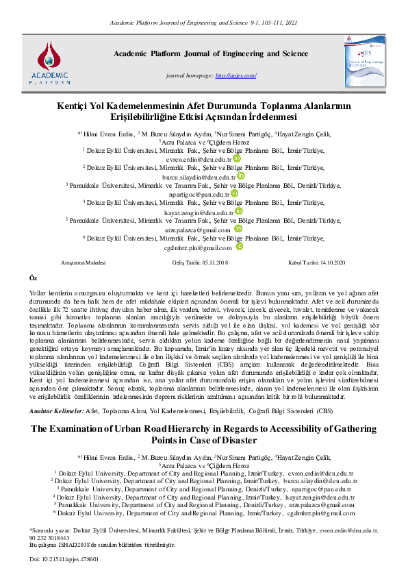 (PDF) The Examination of Urban Road Hierarchy in Regards to ...
