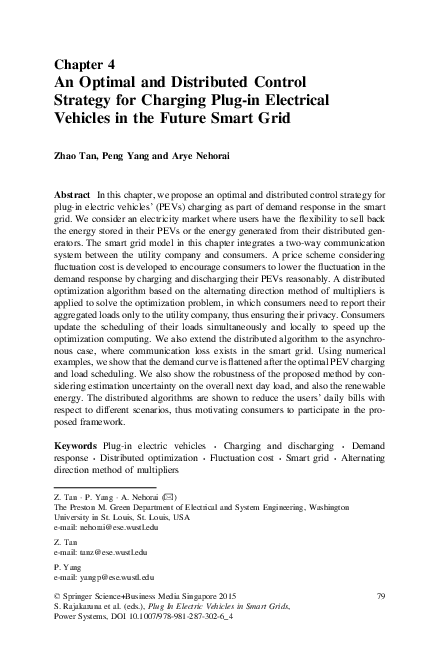 (PDF) An Optimal and Distributed Control Strategy for Charging Plug-in ...