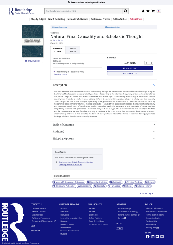 (PDF) Natural Final Causality and Scholastic Thought