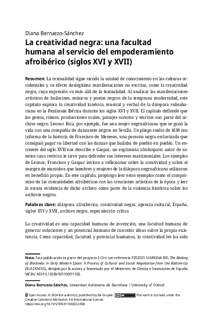 (PDF) "La creatividad negra: una facultad humana al servicio del ...