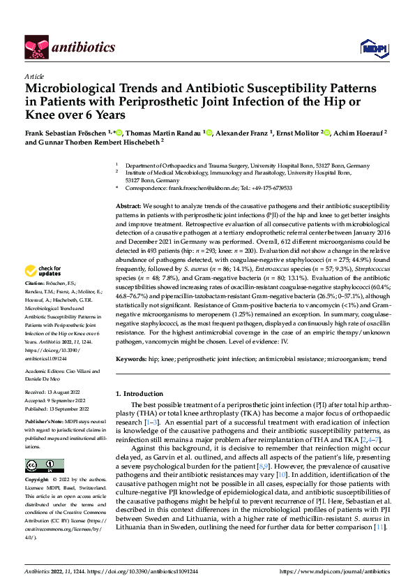 (PDF) Microbiological Trends and Antibiotic Susceptibility Patterns in Patients with ...