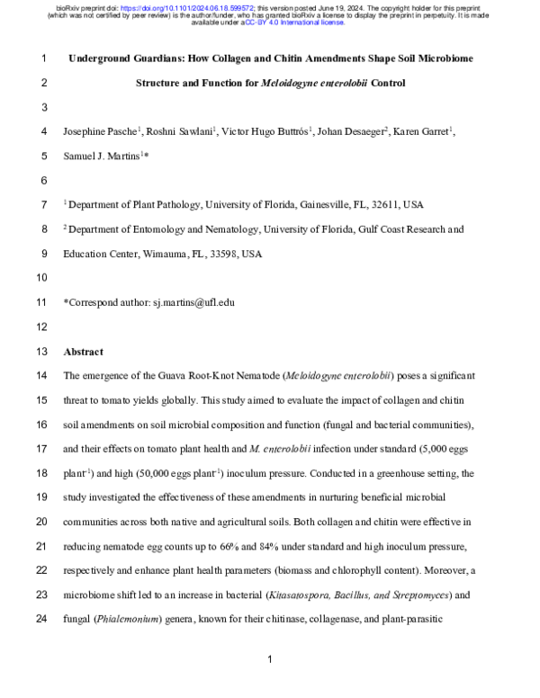 (PDF) Underground Guardians: How Collagen and Chitin Amendments Shape ...