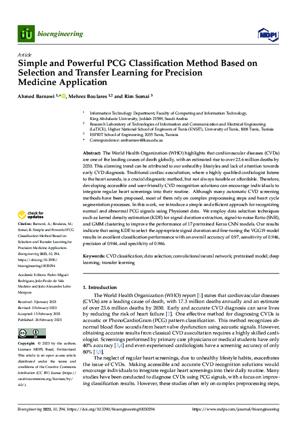 (PDF) Simple and Powerful PCG Classification Method Based on Selection ...