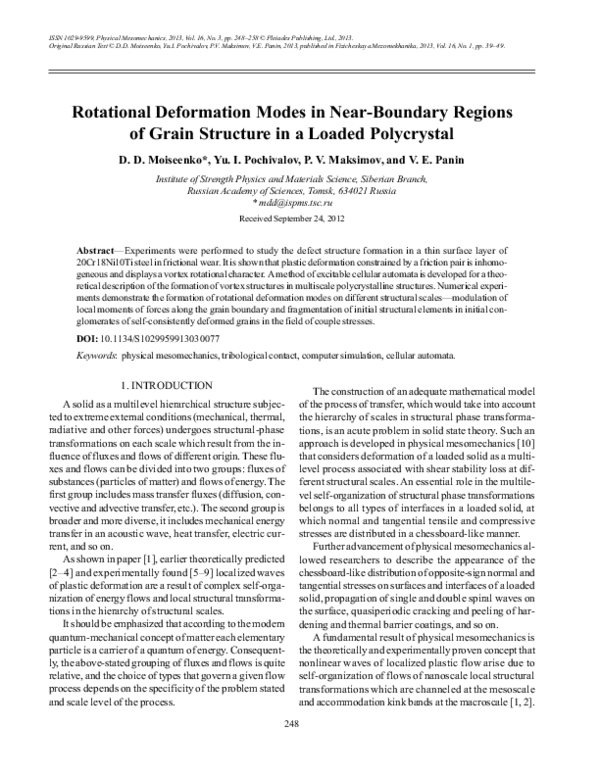 (PDF) Rotational deformation modes in near-boundary regions of grain structure in a loaded ...