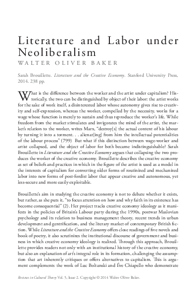 (PDF) Literature and Labor Under Neoliberalism: A Review Essay of Sarah ...