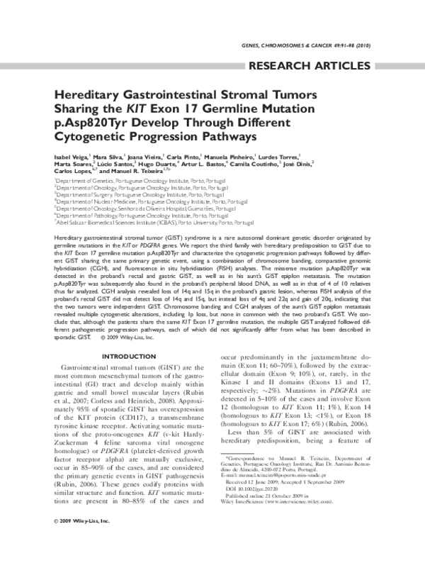 (PDF) Hereditary gastrointestinal stromal tumors sharing the KIT Exon ...