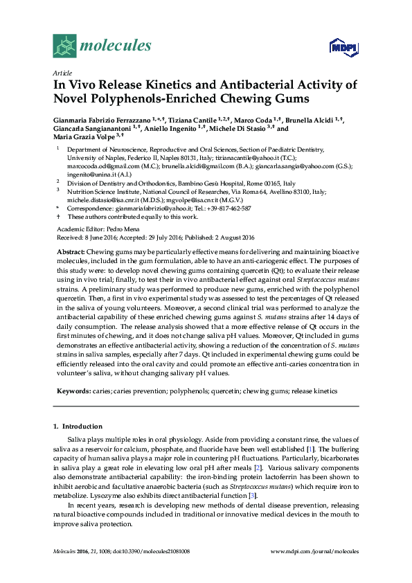 (PDF) In Vivo Release Kinetics and Antibacterial Activity of Novel ...