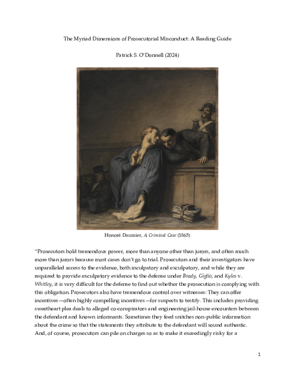 (PDF) The Myriad Dimensions of Prosecutorial Misconduct: A Reading ...