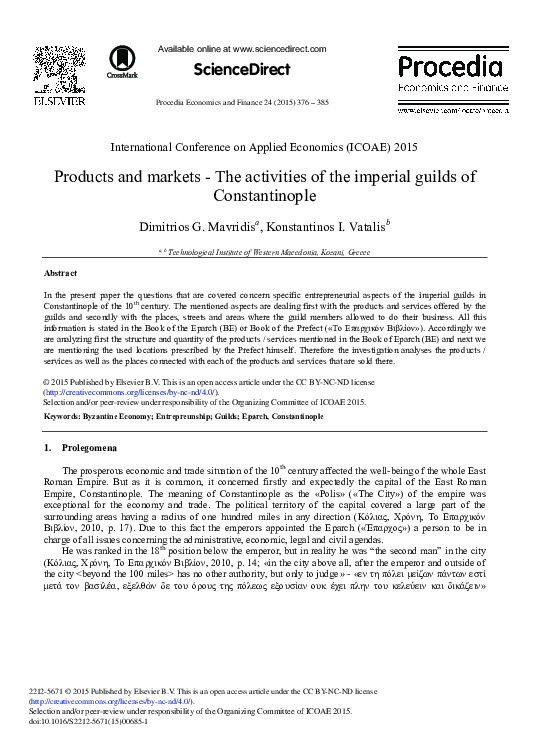 (PDF) Products and Markets – The Activities of the Imperial Guilds of ...