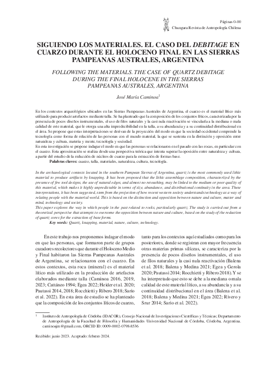 (PDF) Siguiendo Los Materiales. El Caso Del Debitage en Cuarzo Durante ...