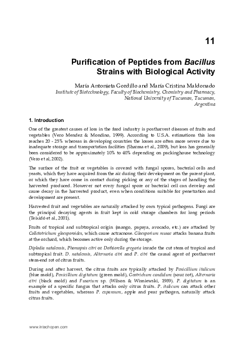 (PDF) Purification of Peptides from Bacillus Strains with Biological ...