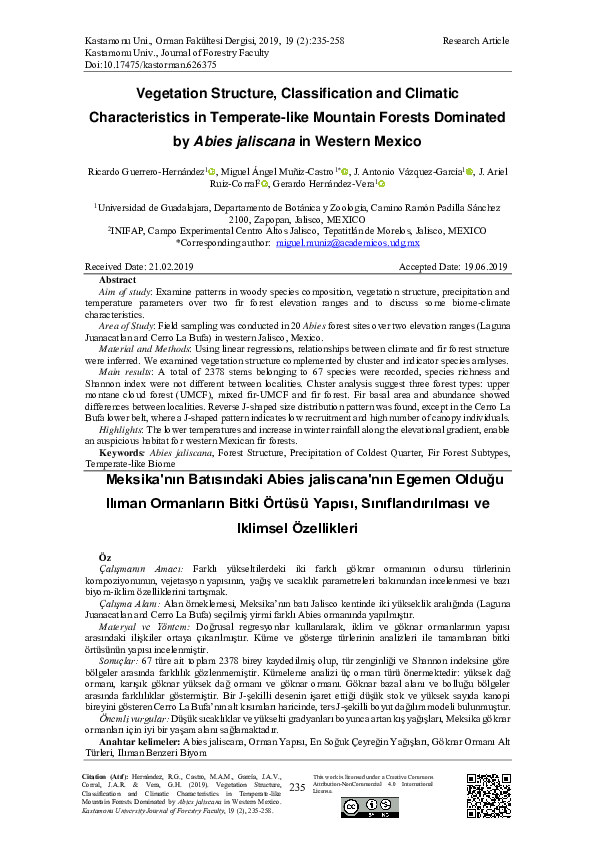 (PDF) Vegetation Structure, Classification and Climatic Characteristics ...