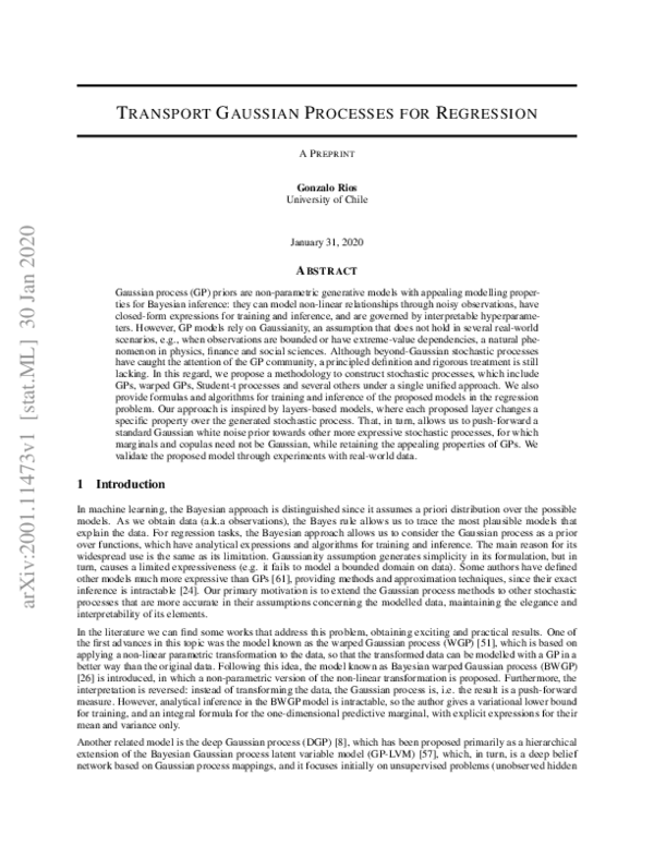 (PDF) Transport Gaussian Processes for Regression | Gonzalo Ríos ... (PDF) Transport Gaussian Processes for Regression | Gonzalo Ríos ...