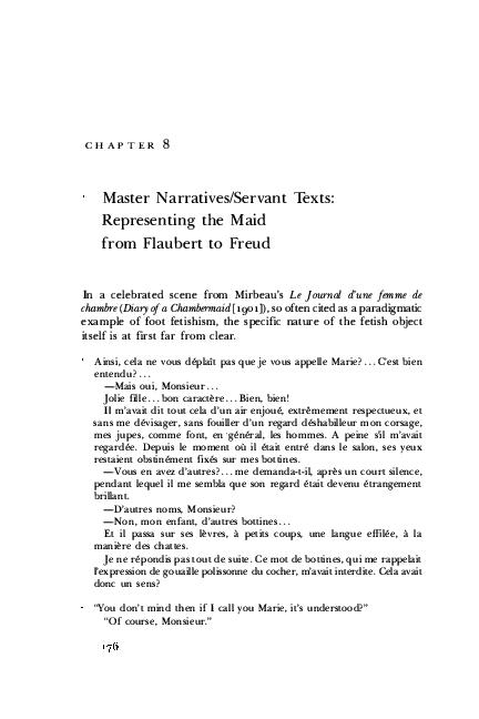 (PDF) CHAPTER 8. Master Narratives/Servant Texts: Representing the Maid ...