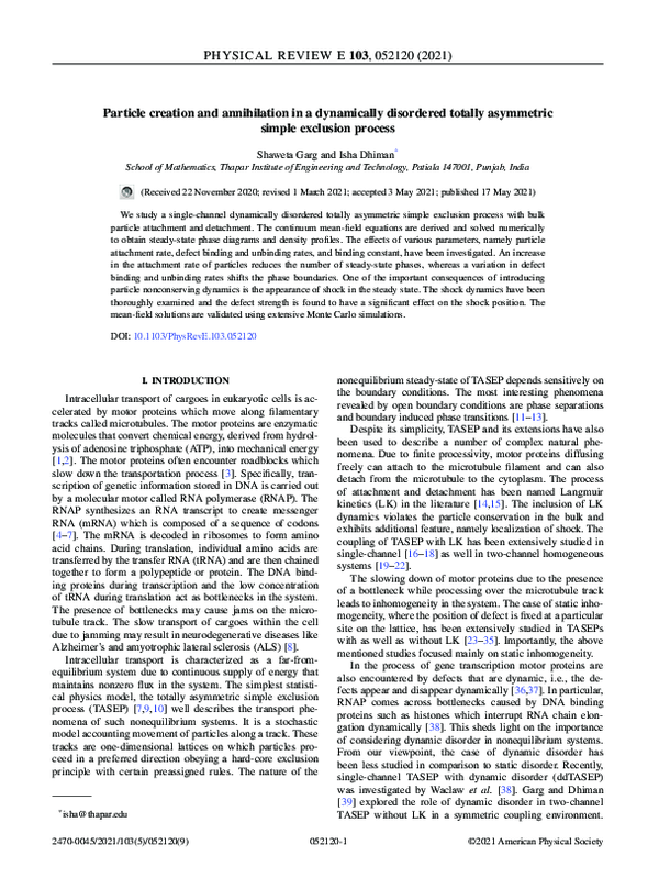 (PDF) Particle creation and annihilation in a dynamically disordered ...