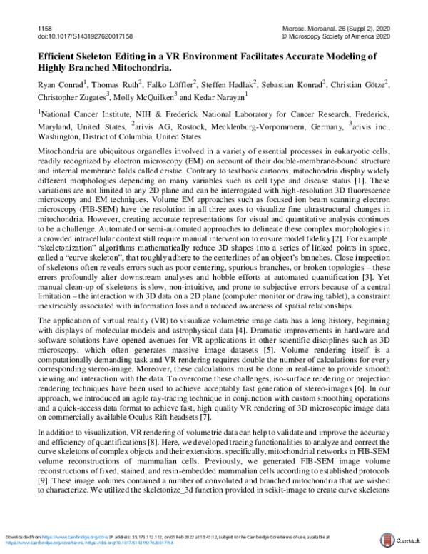 (PDF) Efficient Skeleton Editing in a VR Environment Facilitates ...