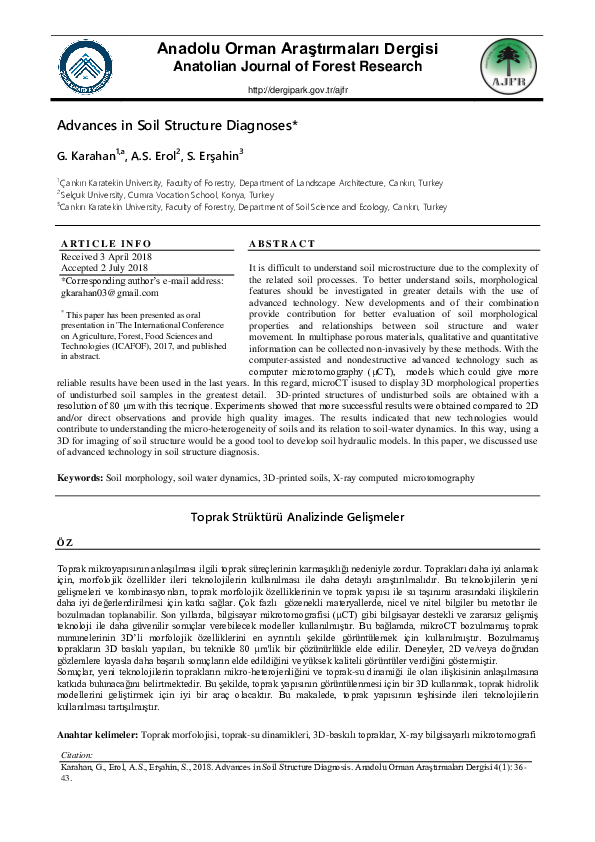 (PDF) Advances in Soil Structure Diagnoses