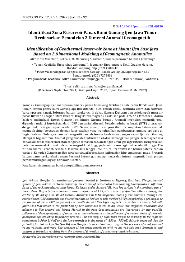 (PDF) Identifikasi Zona Reservoir Panas Bumi Gunung Ijen Jawa Timur ...