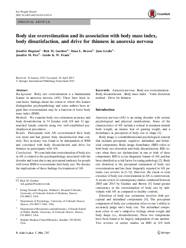 (PDF) Body size overestimation and its association with body mass index ...