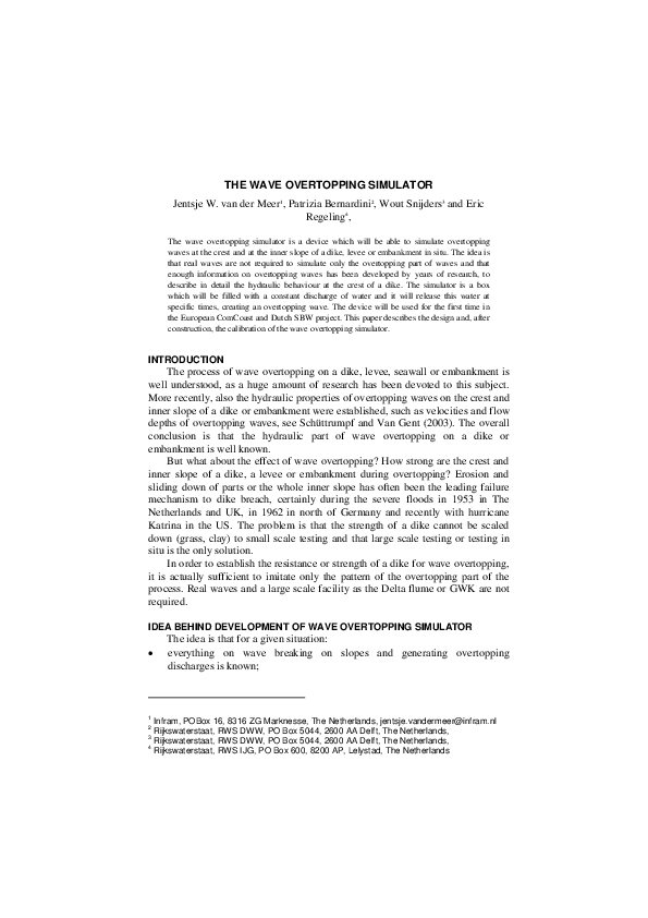 (PDF) The Wave Overtopping Simulator