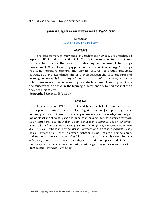 (PDF) Pembelajaran E-Learning Berbasis Schoology
