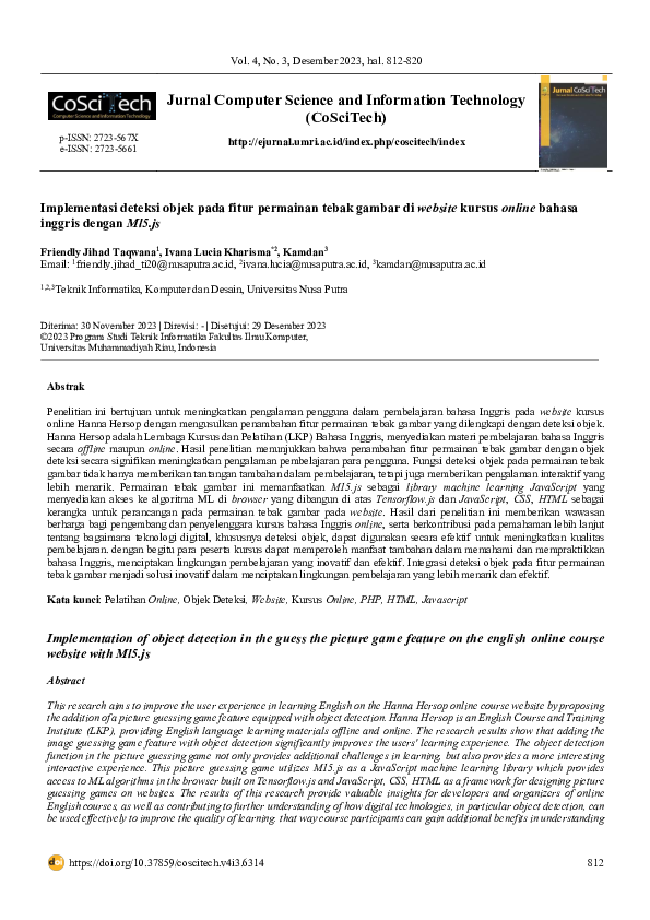 (PDF) Implementasi deteksi objek pada fitur permainan tebak gambar di website kursus online ...
