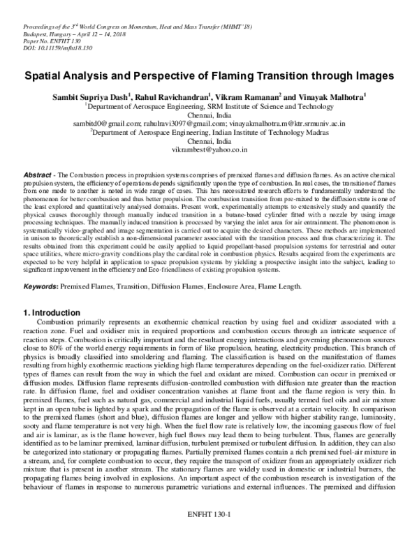 (PDF) Spatial Analysis and Perspective of Flaming Transition through Images