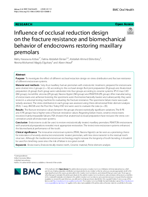 (PDF) Influence of occlusal reduction design on the fracture resistance ...
