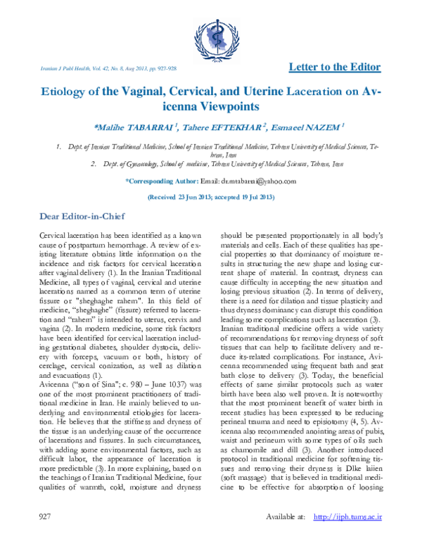 (PDF) Etiology of the Vaginal, Cervical, and Uterine Laceration on ...