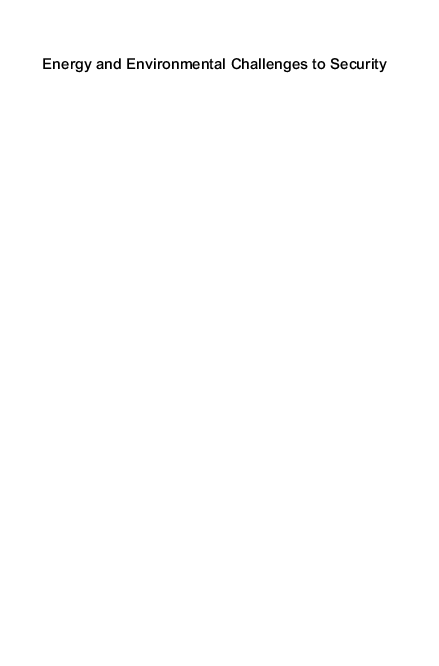 (PDF) Energy and Environmental Challenges to Security