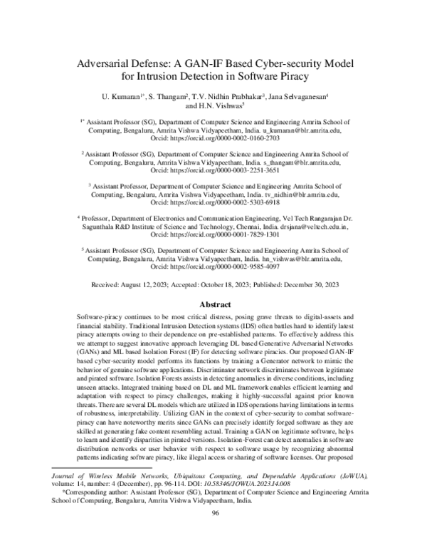 (PDF) Adversarial Defense: A GAN-IF Based Cyber-security Model for Intrusion Detection in ...
