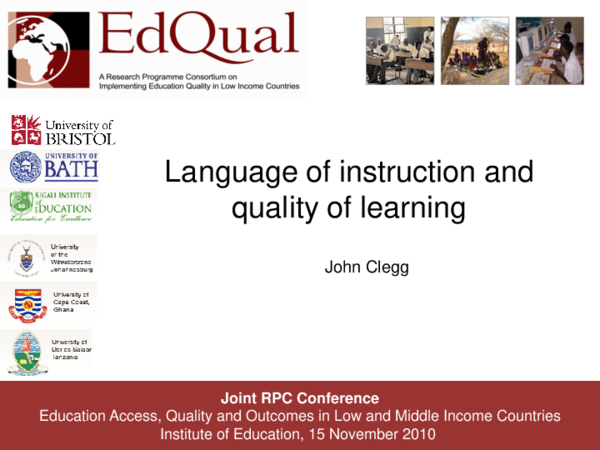 (PDF) Language of instruction and quality of learning