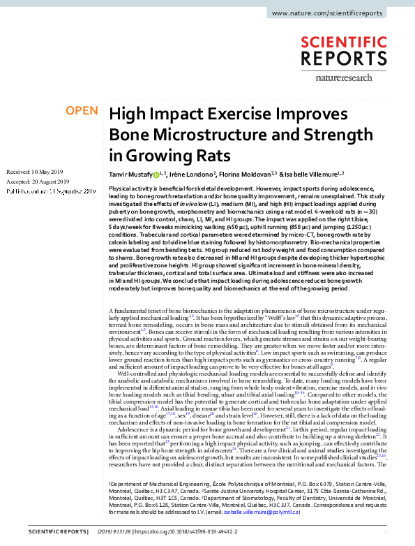 (PDF) High Impact Exercise Improves Bone Microstructure and Strength in ...