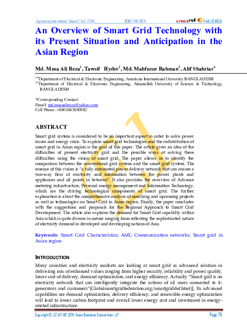 (PDF) An Overview of Smart Grid Technology with its Present Situation ...