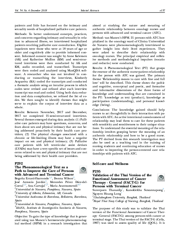 (PDF) Validation of the Thai Version of the Functional Assessment of ...