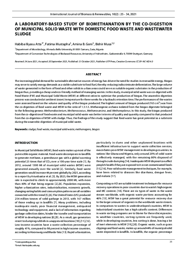 (PDF) A Laboratory-Based Study of Biomethanation by the Co-Digestion of Municipal Solid Waste ...