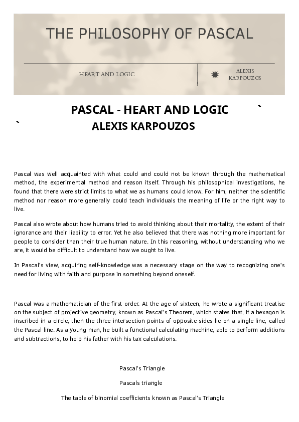 (PDF) PASCAL : HEART AND LOGIC - ALEXIS KARPOUZOS